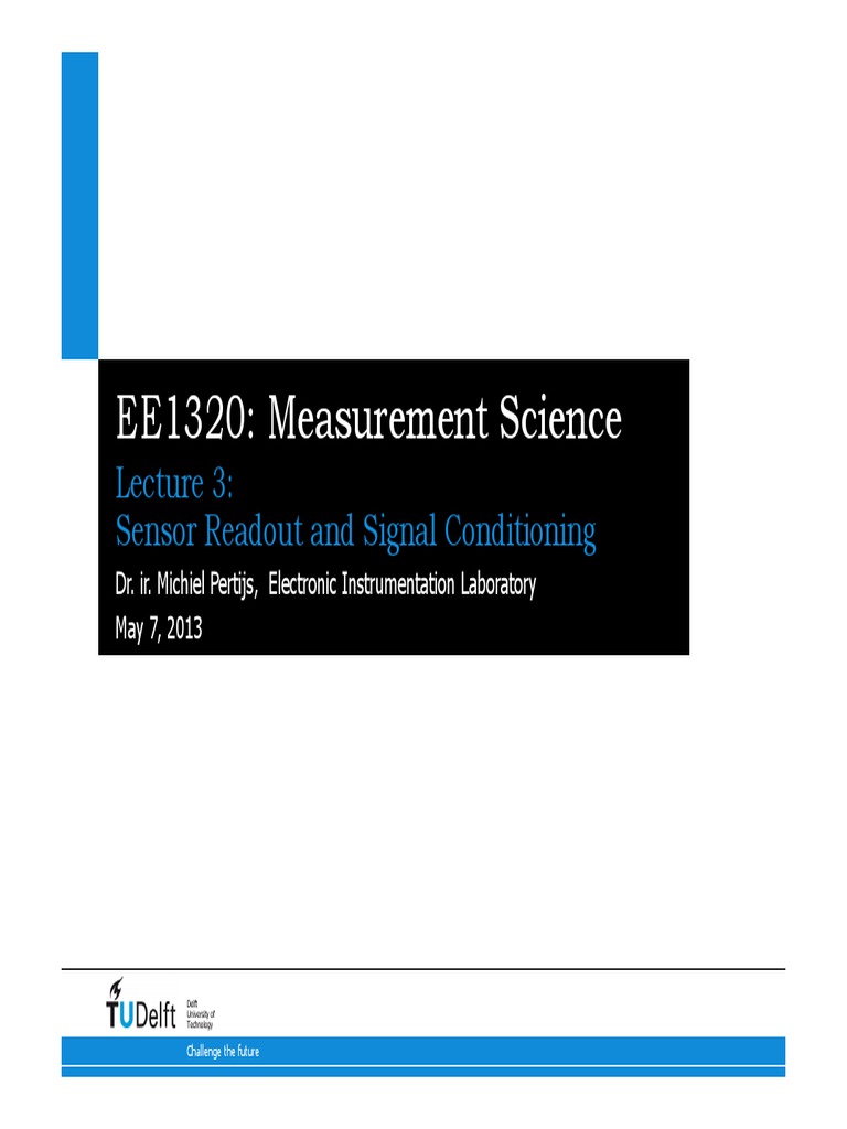 Measurement Science Sensors Readout and Signal Conditioning | Download ...