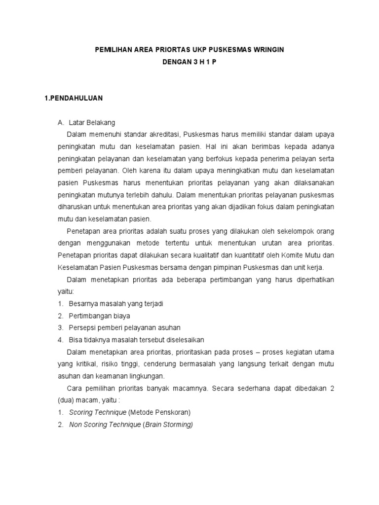 Prioritas Peningkatan Mutu Puskesmas Wringin | PDF