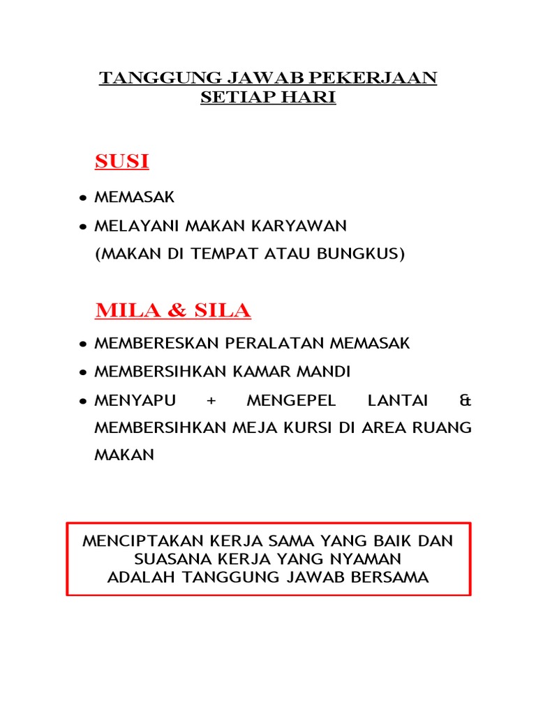 Tata Tertib Pegawai Dapur | PDF