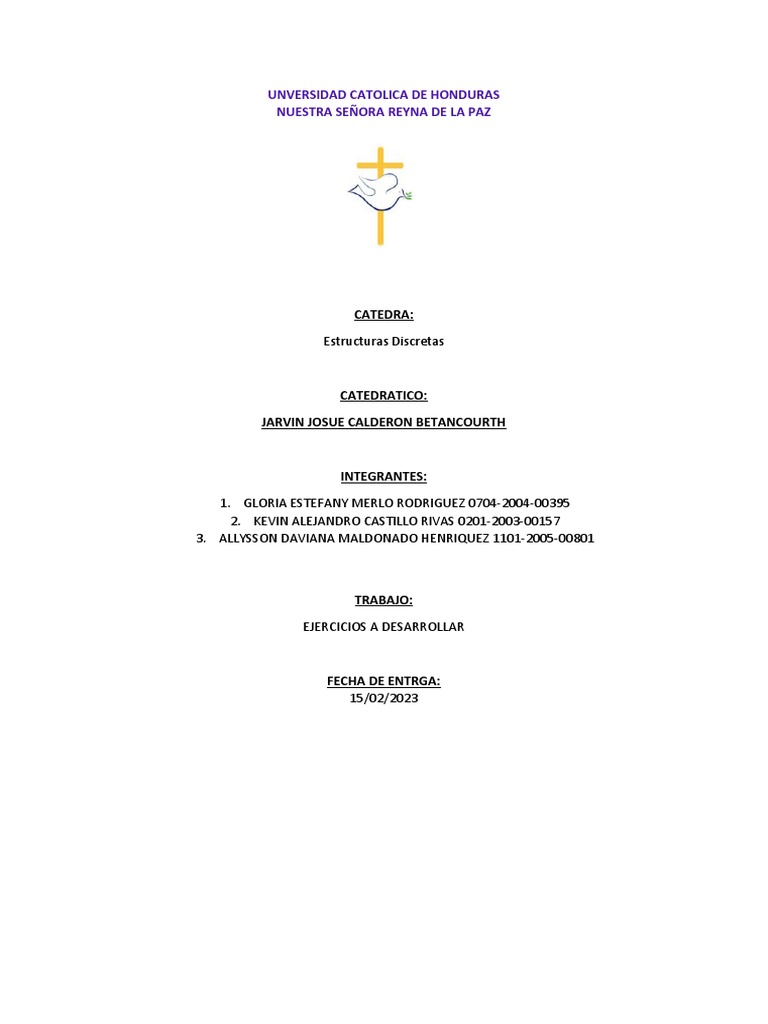 Estructuras Discretas Ejercicios | PDF