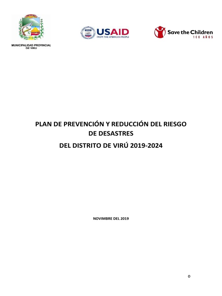 9927 - Plan de Prevencion y Reduccion Del Riesgo de Desastres Del Distrito de Viru 2019 2024 ...