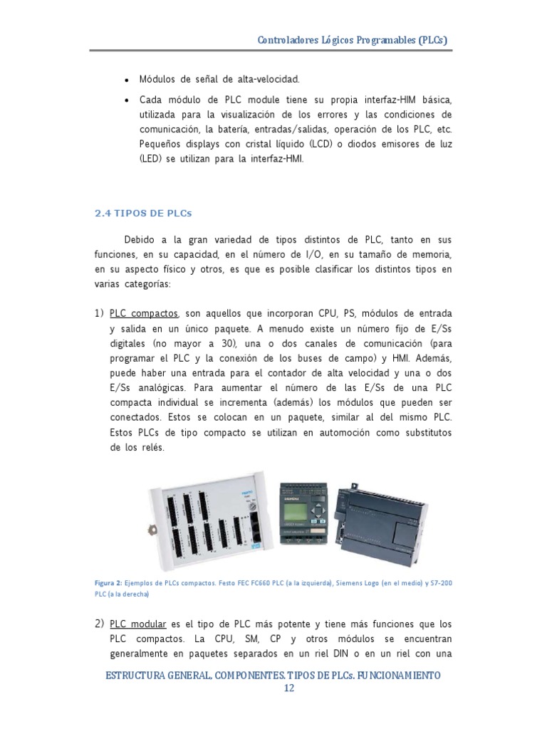 Tipos de PLC | PDF | Controlador lógico programable | Hardware de la ...
