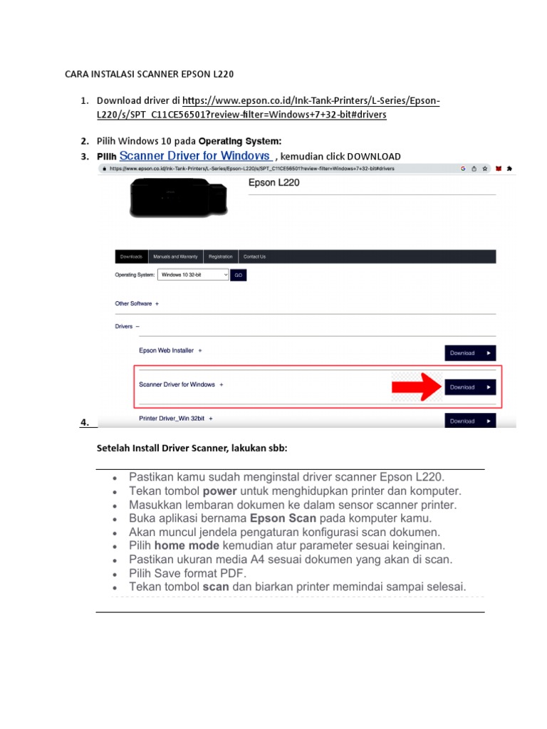 Cara Scan EPSON L220 | PDF