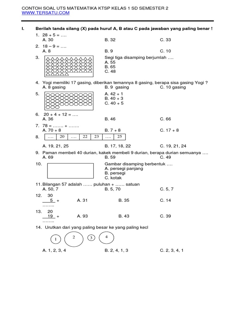 Soal SD Kelas 1 | PDF