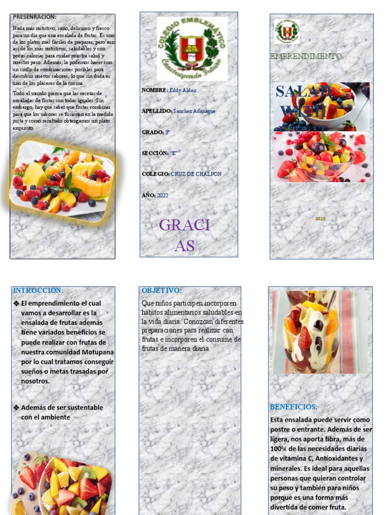 TRIPTICO DE Ensaladas de Frutas | PDF TRIPTICO DE Ensaladas de Frutas | PDF
