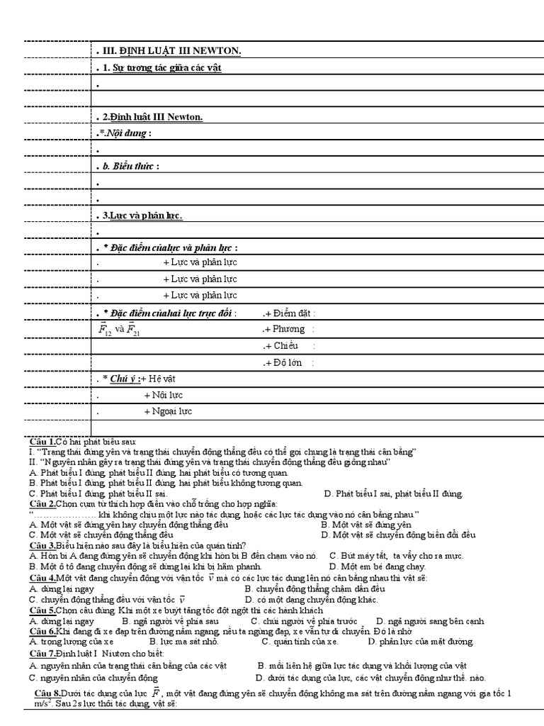 3 ĐỊNH LUẬT NIUTƠN TIẾP THEO | PDF