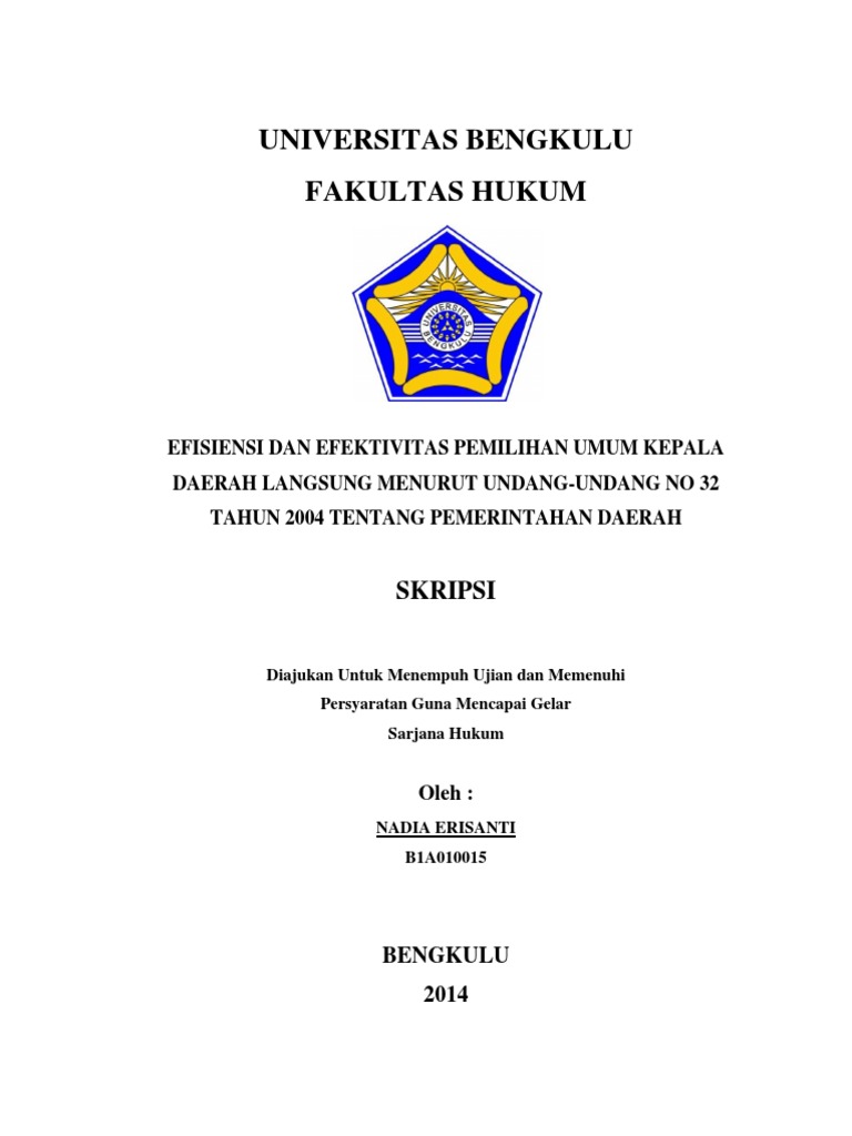 Universitas Bengkulu Fakultas Hukum: Skripsi | PDF | Bisnis