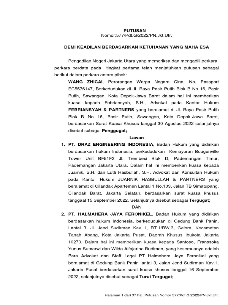 Putusan Jakut 577 | PDF