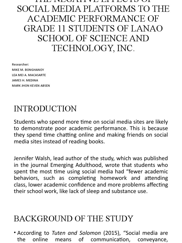 The Negative Effects of Social Media Platforms To | PDF | Social Media ...