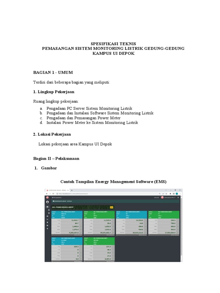 Spektek - Pengadaan Monitoring Listrik | PDF
