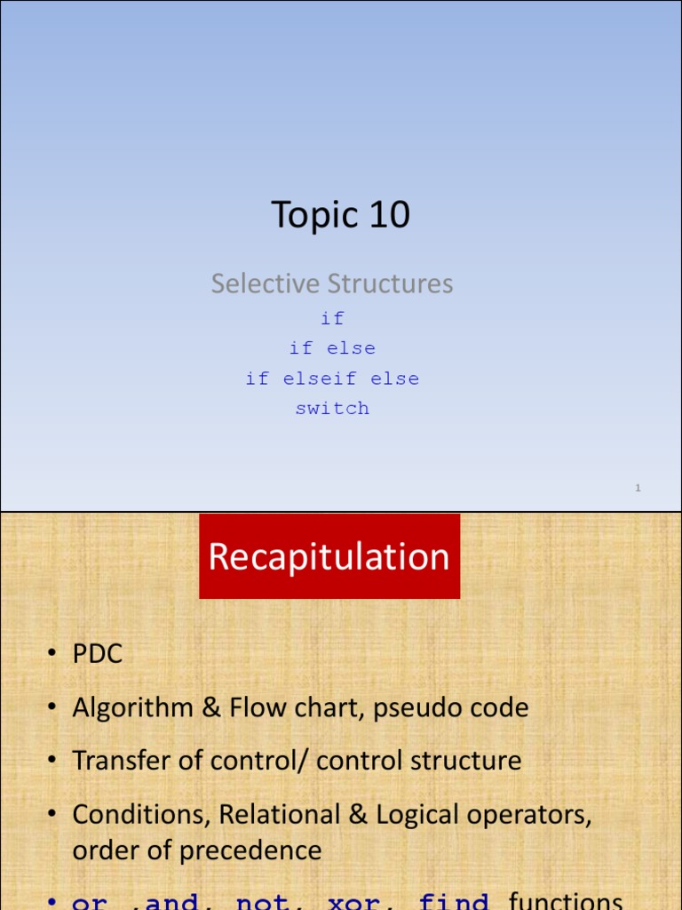 Selective Structures | PDF | Computer Programming | Computing Selective Structures | PDF | Computer Programming | Computing