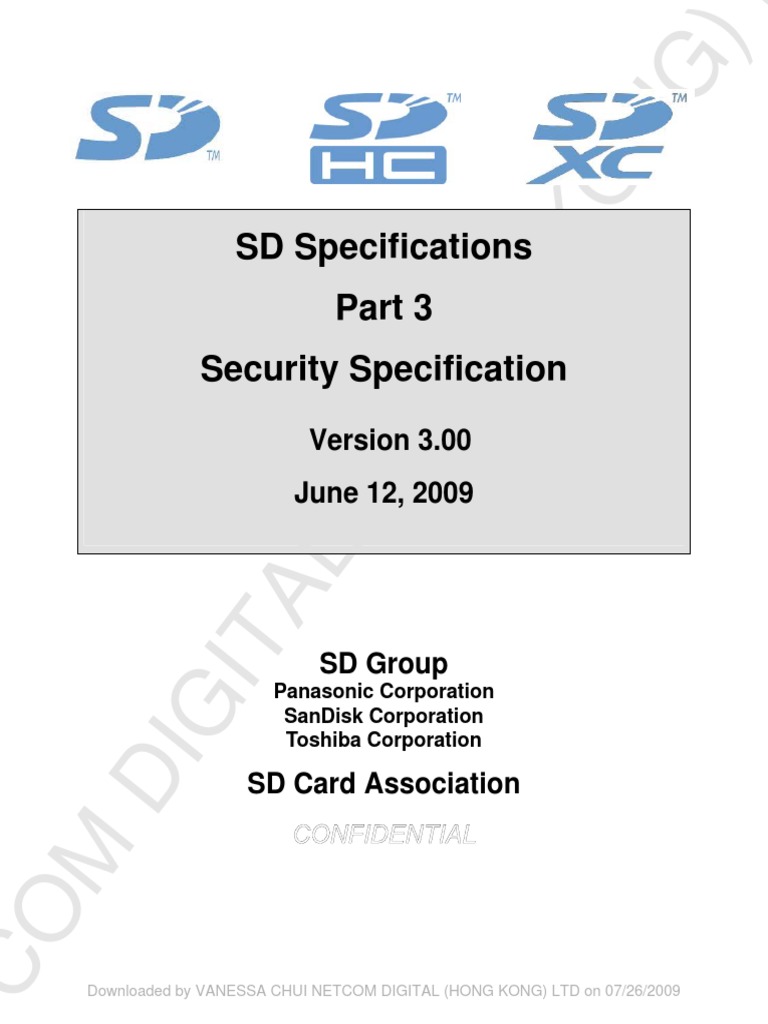 SD Specifications Security Specification: Netcom Digital (Hong Kong ...