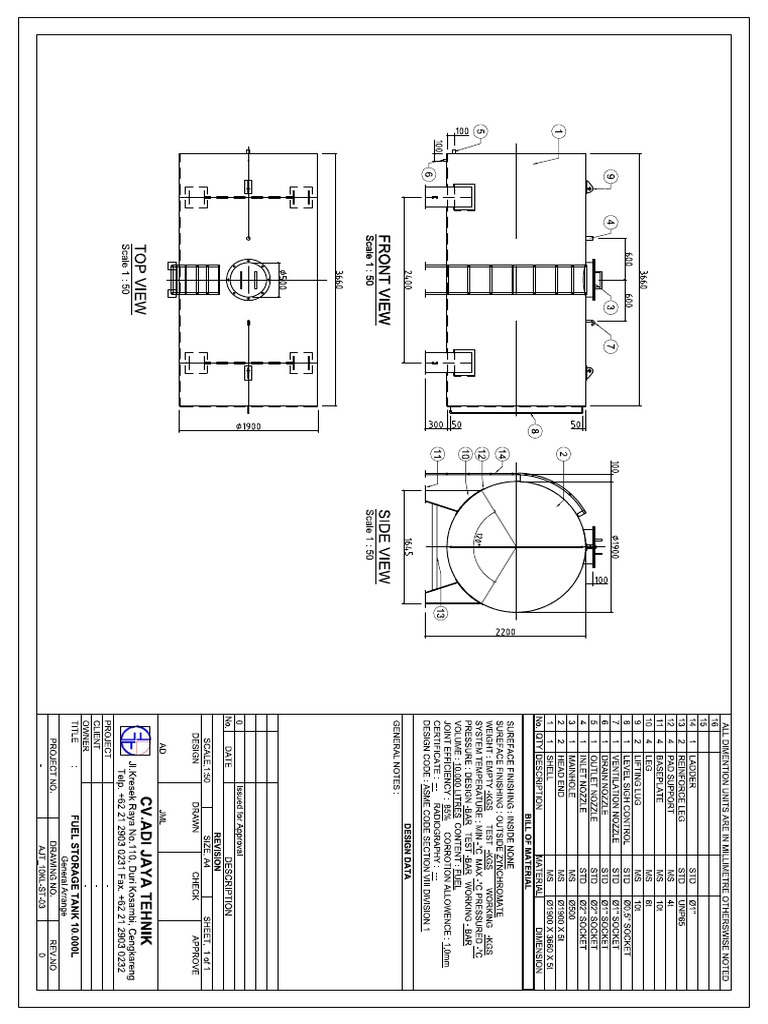 Detail Tanki 10000 liter | PDF