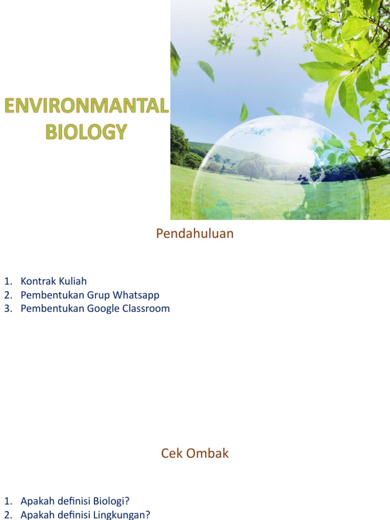 1 Introduction to environmental biology | PDF