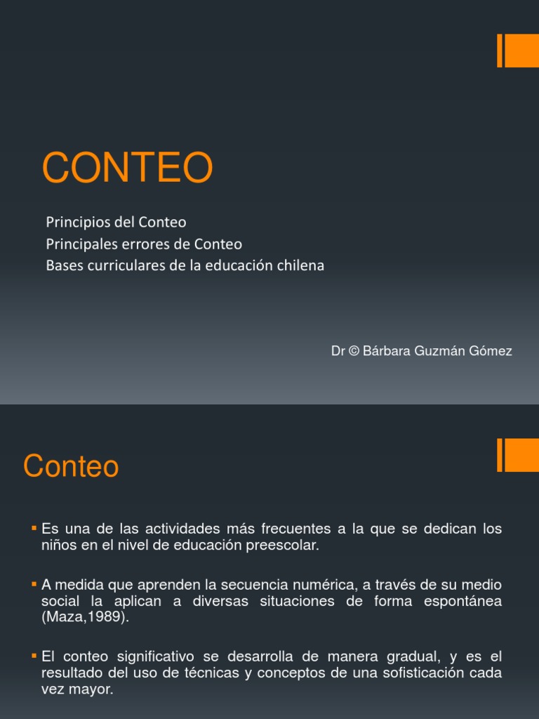 Principios y Errores del Conteo en Preescolar | PDF | Matemáticas