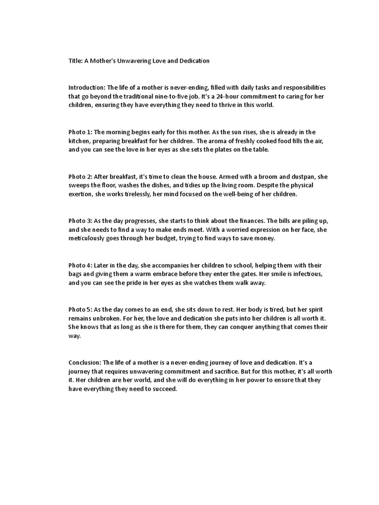 A Mother's Unwavering Love and Dedication | PDF