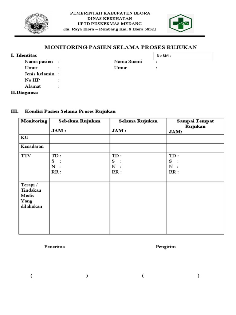 Format Monitoring Pasien Rujukan | PDF