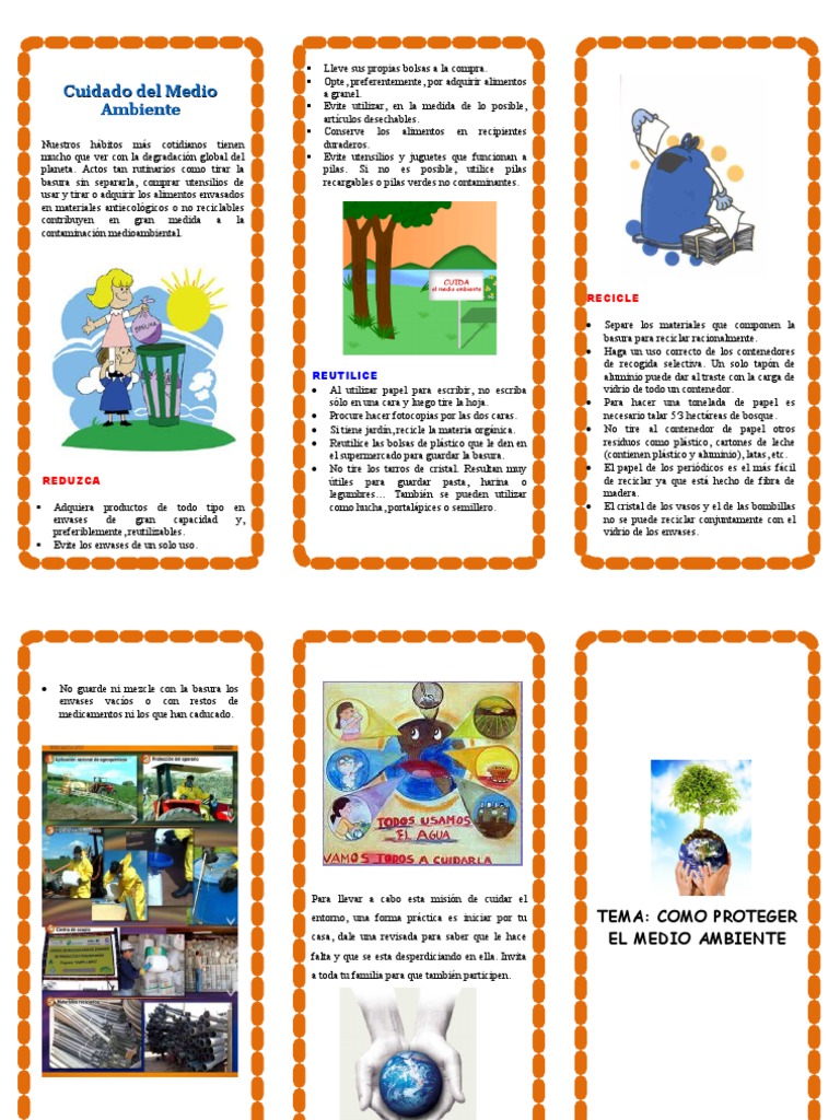 Triptico Del Medio Ambiente 6 | PDF | Residuos | Materiales
