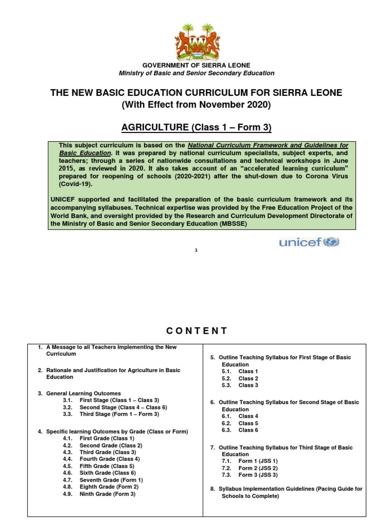 Agriculture Syllabus | PDF