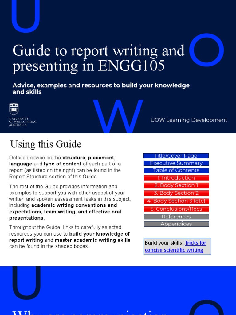 ENG105 Report Writing Guide | PDF | Communication | Critical Thinking