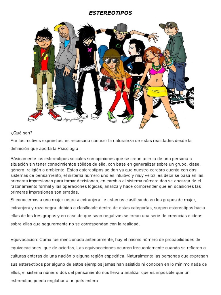 ESTEREOTIPOS | PDF | Estereotipos | Pensamiento