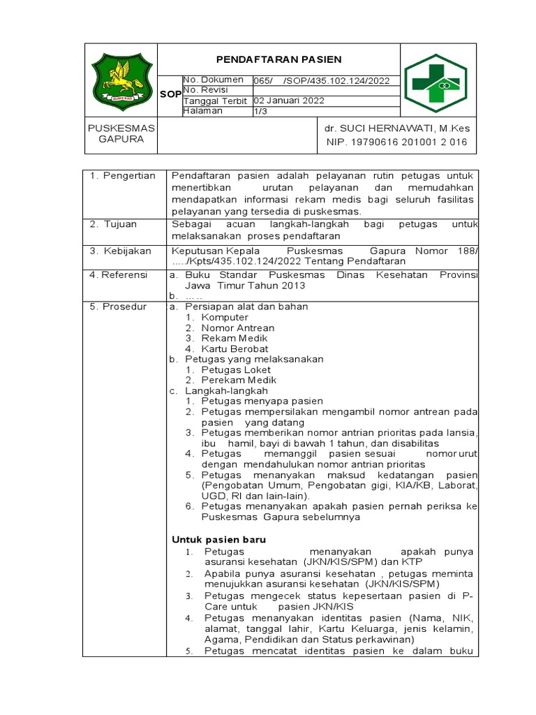 Template SOP 2022 | PDF