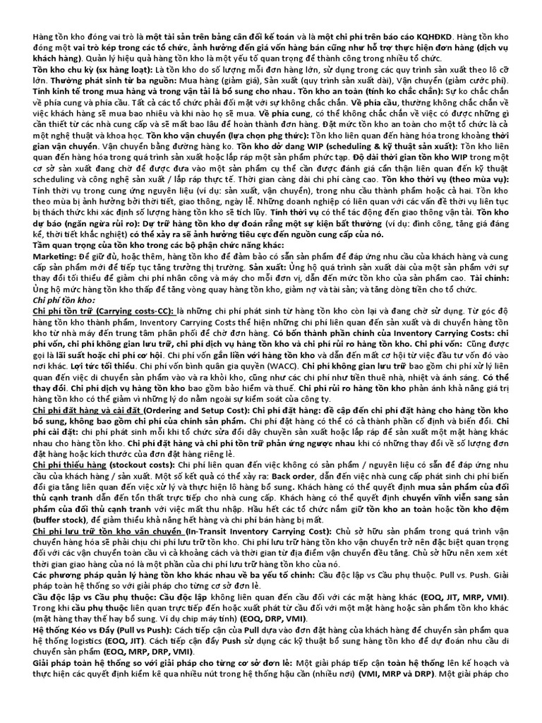 logistics tóm tắt C3 | PDF