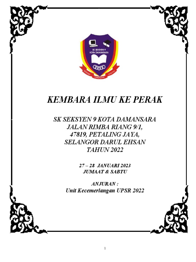 Kertas Kerja Lawatan Ke Perak 2022 | PDF