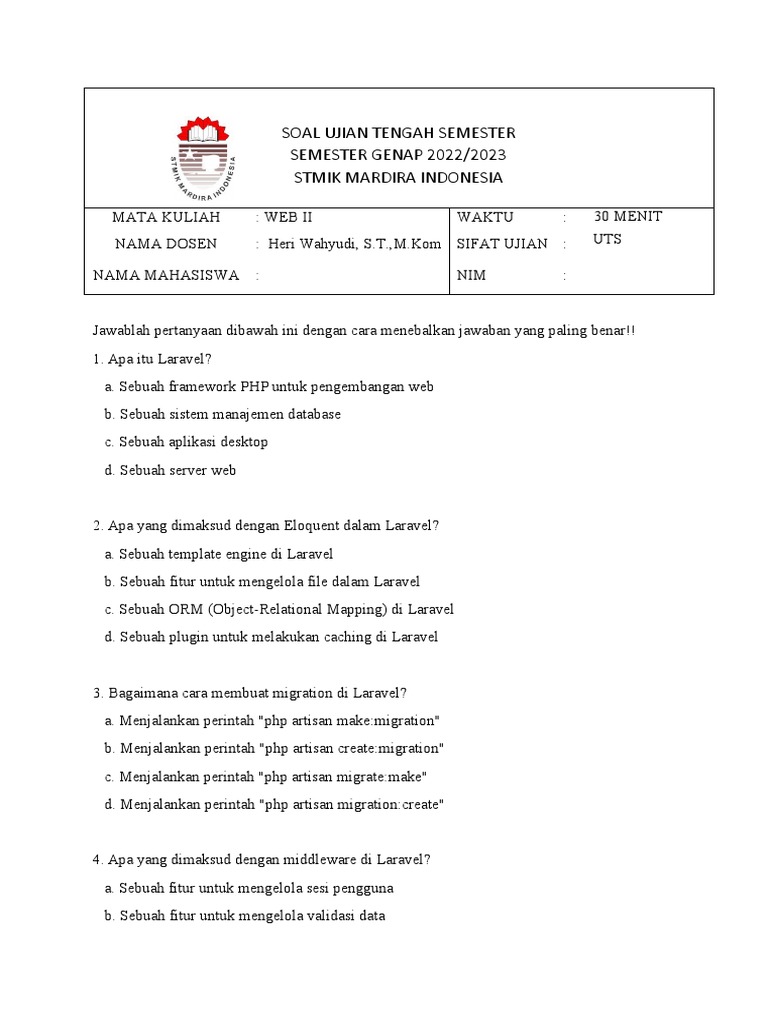 UTS Web II | PDF | Komputer