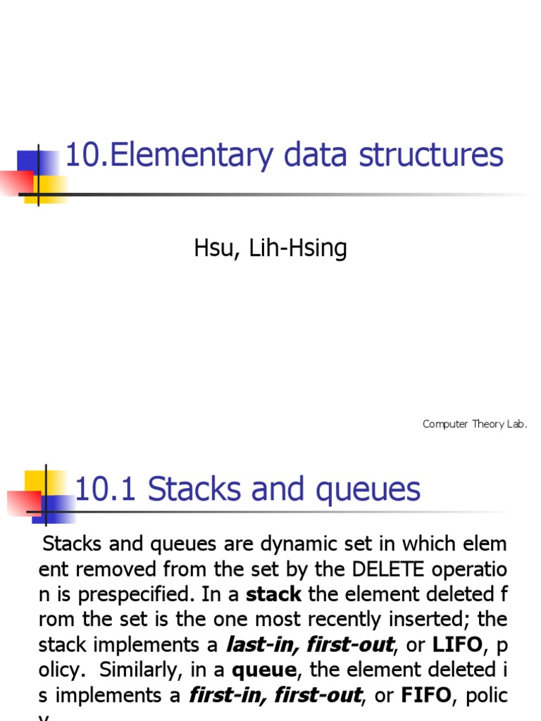 10 Elementary Data Structures Pdf Queue Abstract Data Type Computer Programming