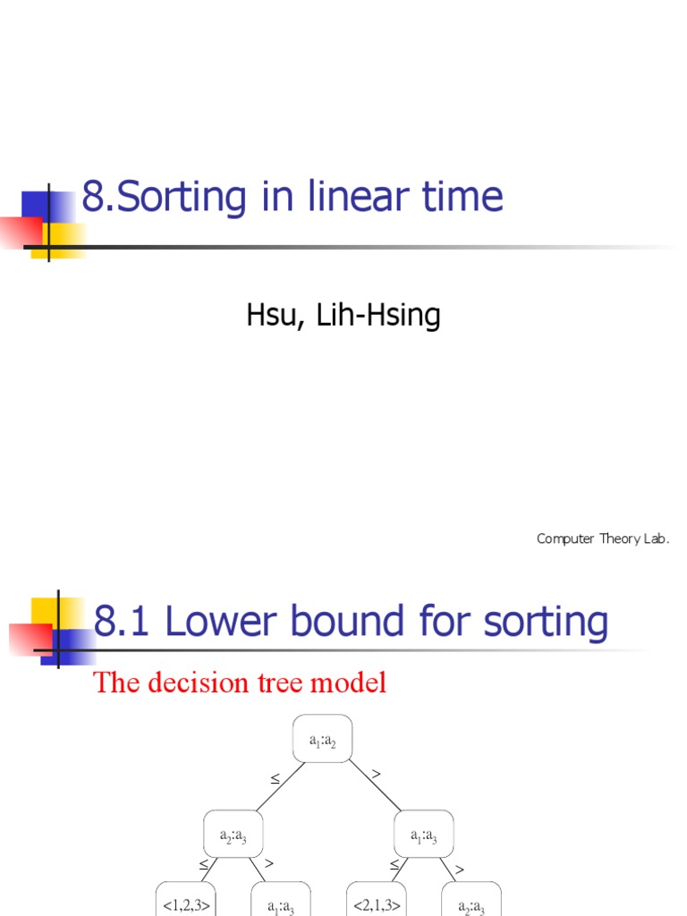 08 - Sorting in Linear Time | PDF 08 - Sorting in Linear Time | PDF