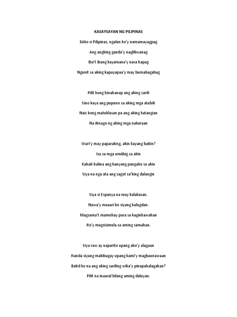 Kasaysayan NG Aking Bansa Spoken Word 1 Persona | PDF