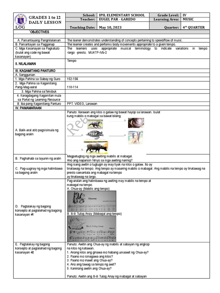 Music Q4 - W2 - D1 | PDF