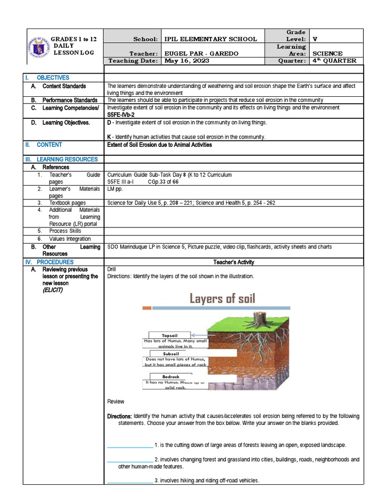 Science 5 - Q4 May 16 | PDF | Learning | Soil