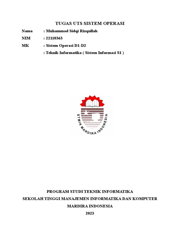 Tugas Uts Sistem Operasi | PDF