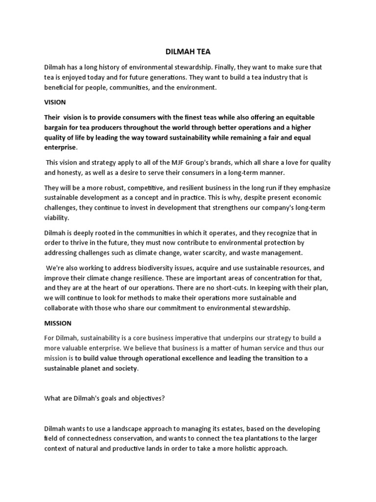 Dilmah Tea Report | PDF