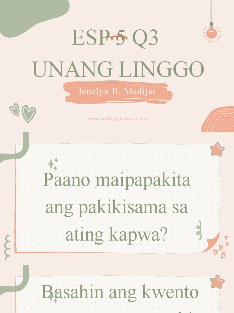 Esp 5 q3 Unang Linggo | PDF