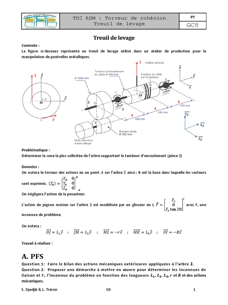 TD2 Cohésion Treuil | PDF | Machine | Mécanique newtonienne