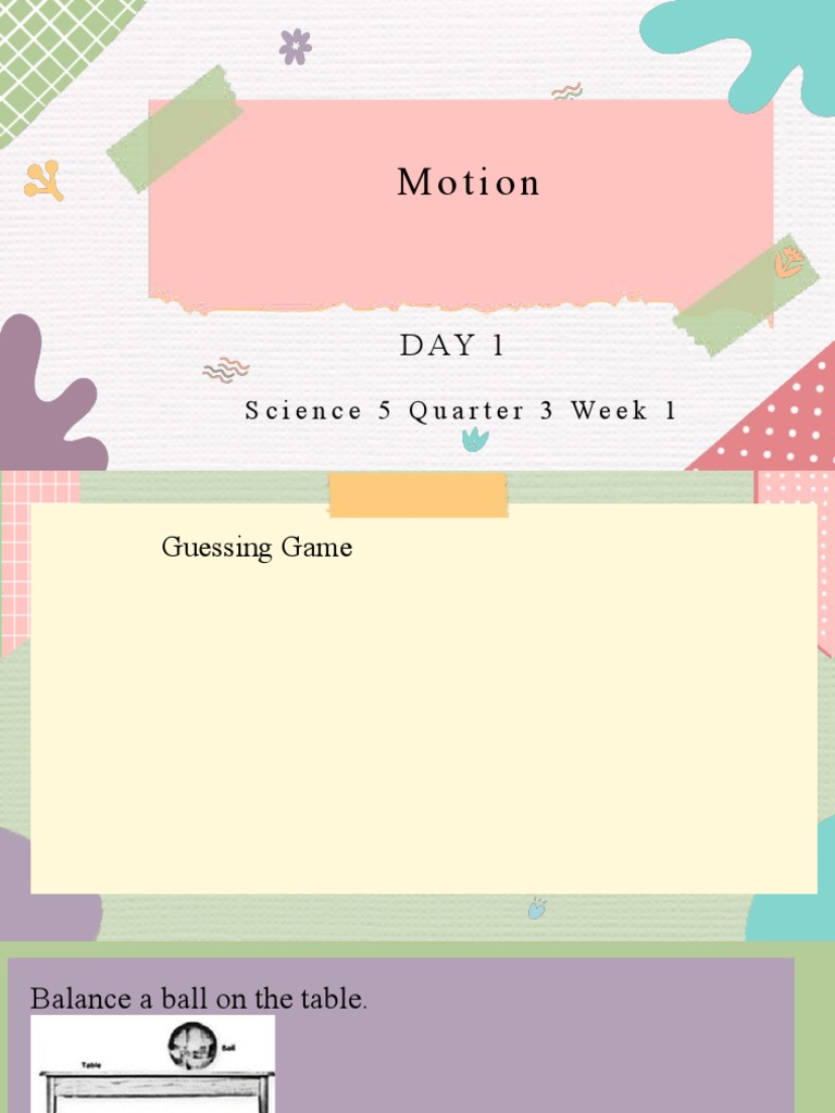 Science 5 Quarter 3 Week 1 | PDF | Speed | Force