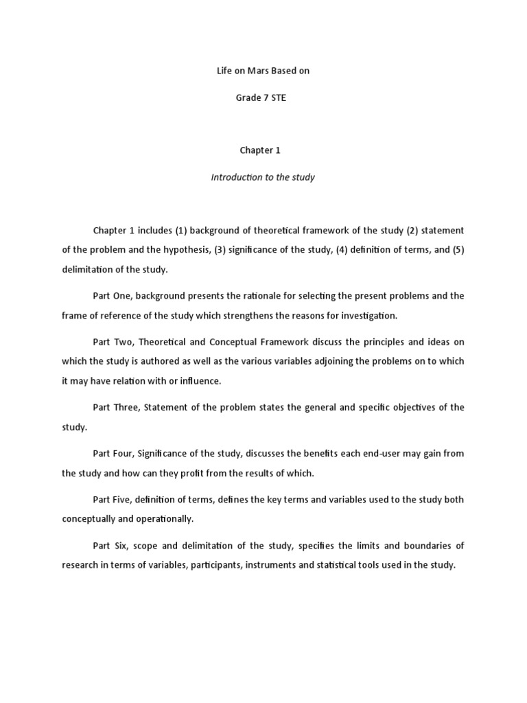 Background and Theoretical Framework of the Study | PDF | Mars | Nasa