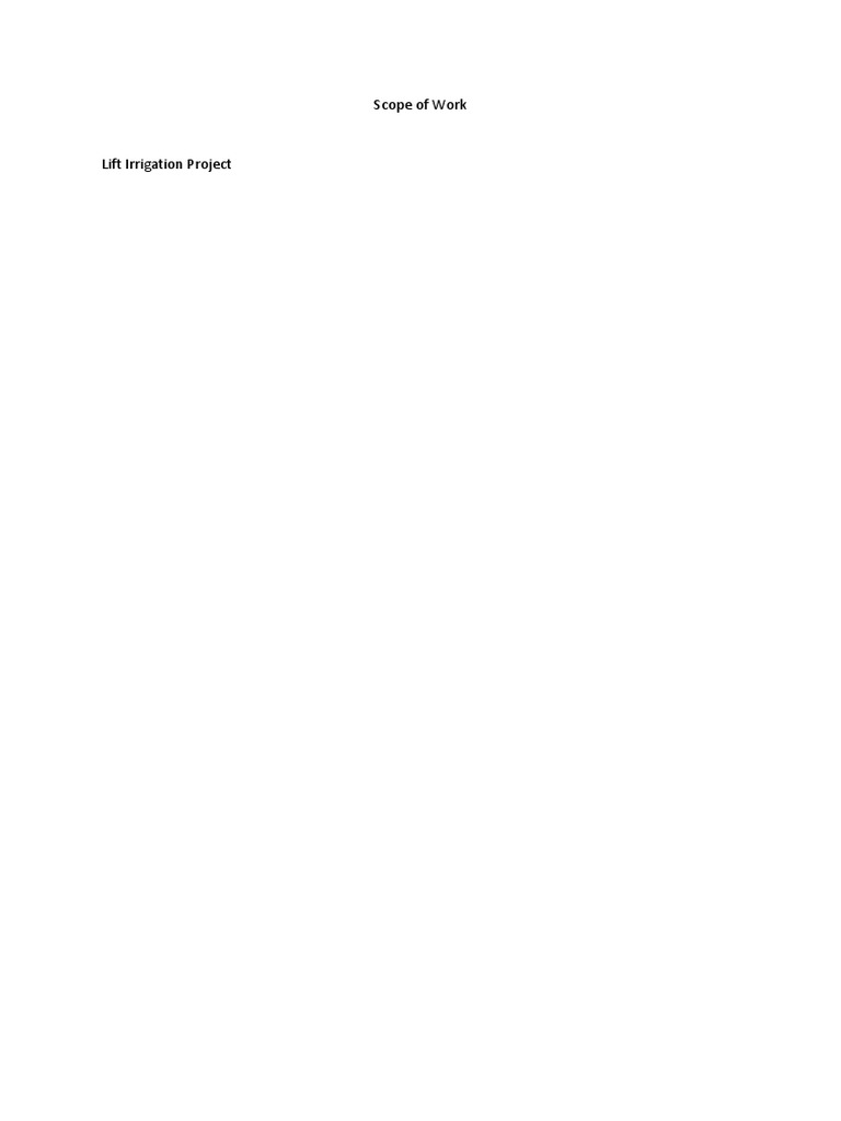 Scope of Work Irrigation | PDF