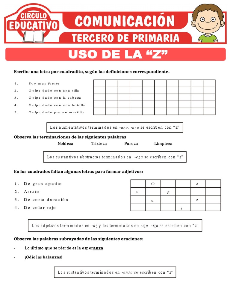 Ejercicios de ortografía: C, S y Z | PDF