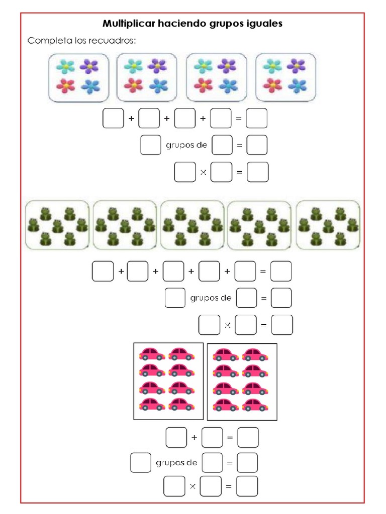 Multiplicar Haciendo Grupos Iguales | PDF