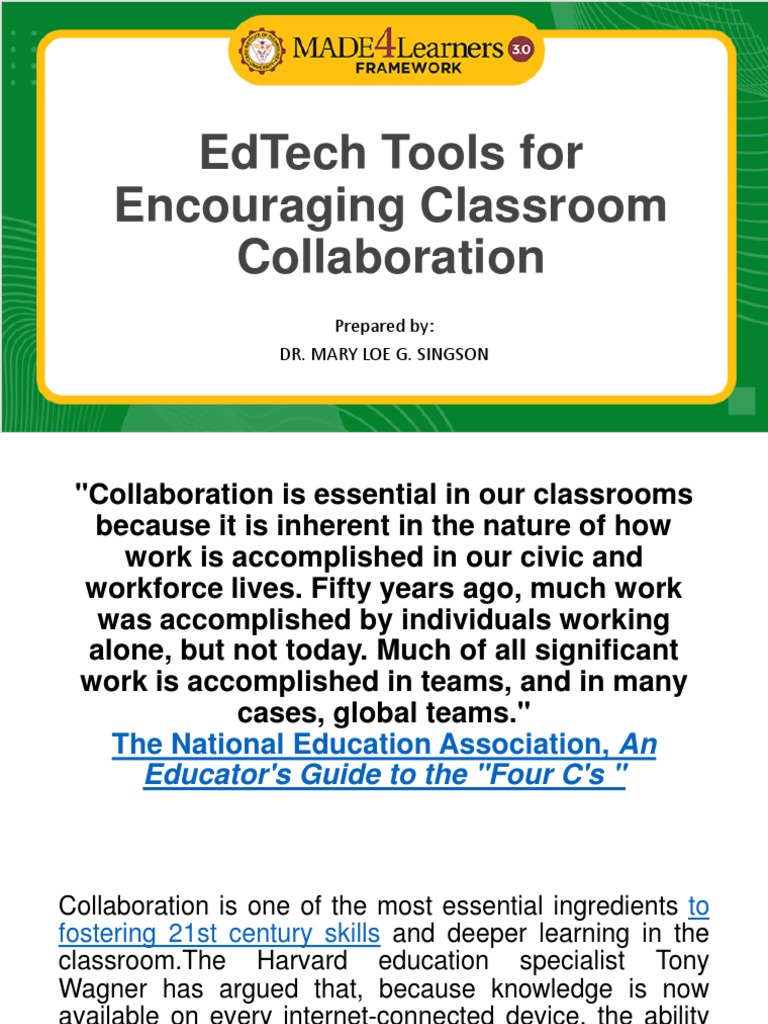 Technology Tools for Collaboration | PDF | Collaboration | Teachers