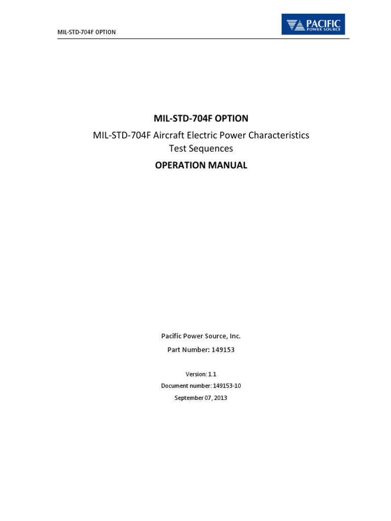 149153-10 - MIL-STD-704F Option Manual v1.1 | PDF