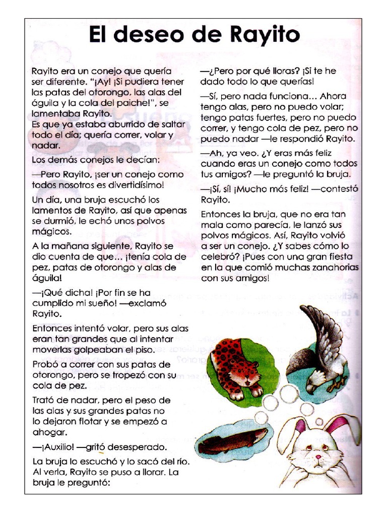Cuento El Deseo de Rayito | PDF | Hogar, jardinería y bricolaje