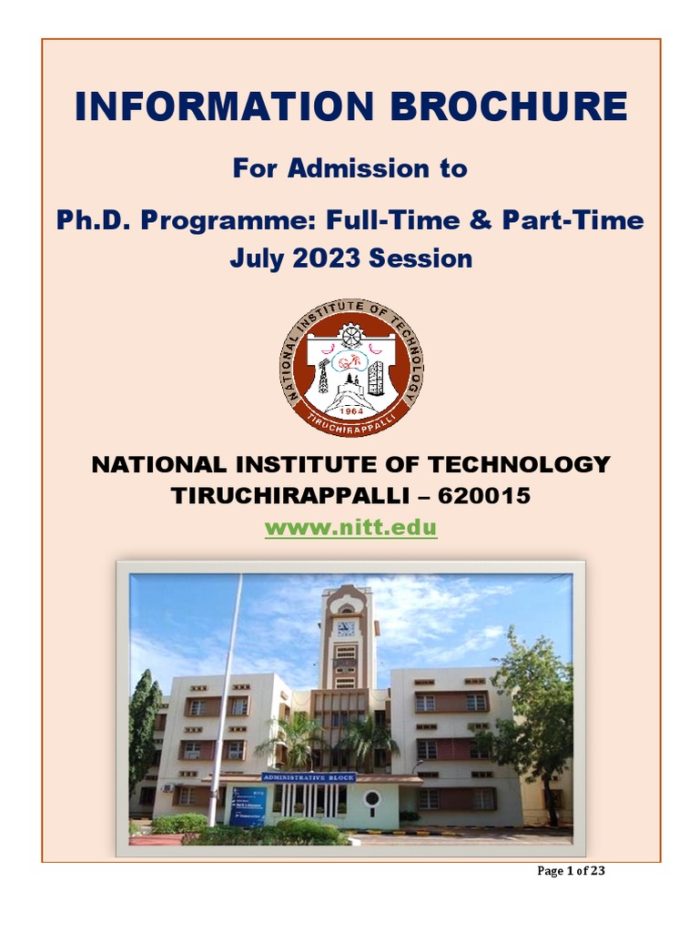 PHD Brochure July 2023 - Final Version | PDF | Academic Degree | Engineering