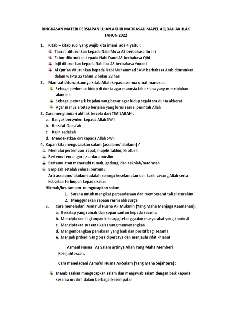 Ringkasan Materi Aqidah | PDF | Karier & Perkembangan | Pengembangan Diri