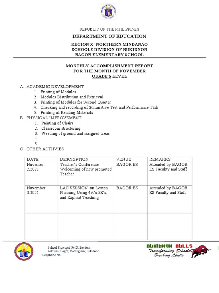 Accomplishment Report Ipcrf Pdf Educational Technology Teachers