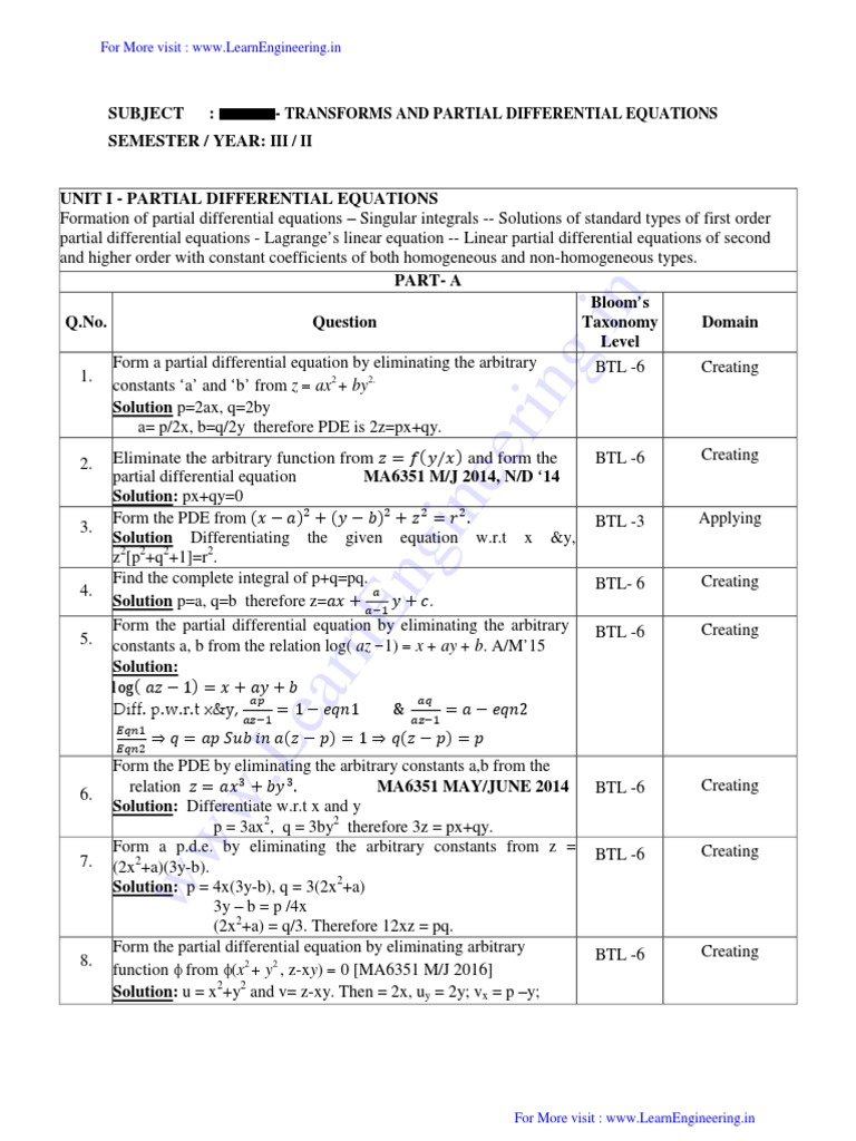 MA3351 QB Part A - B 02 - by LearnEngineering - in | PDF | Partial Differential Equation ...